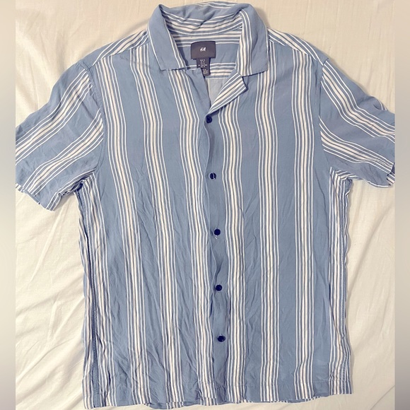 H&M | Shirts | Mens Hm Striped Beach Button Up Shirt | Poshmark